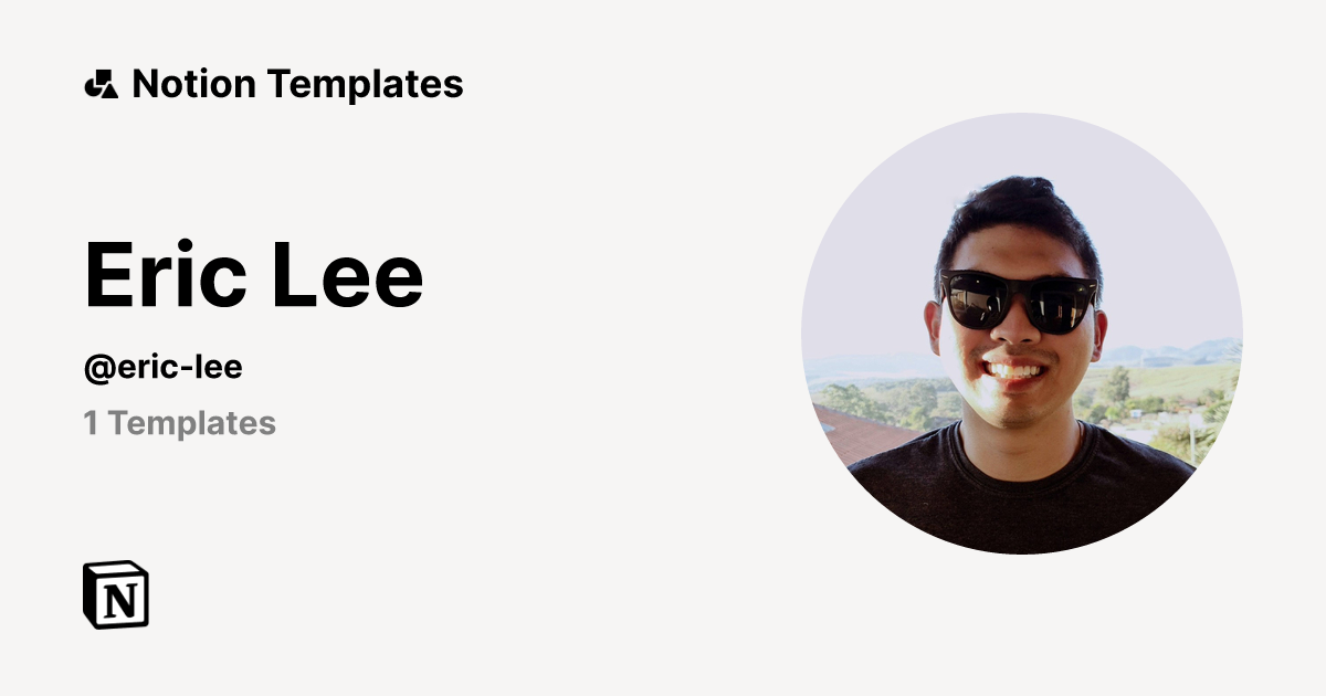 Eric Lee | Template Creator | Notion Marketplace