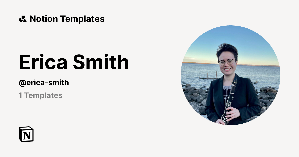 Erica Smith | Template Creator | Notion Marketplace