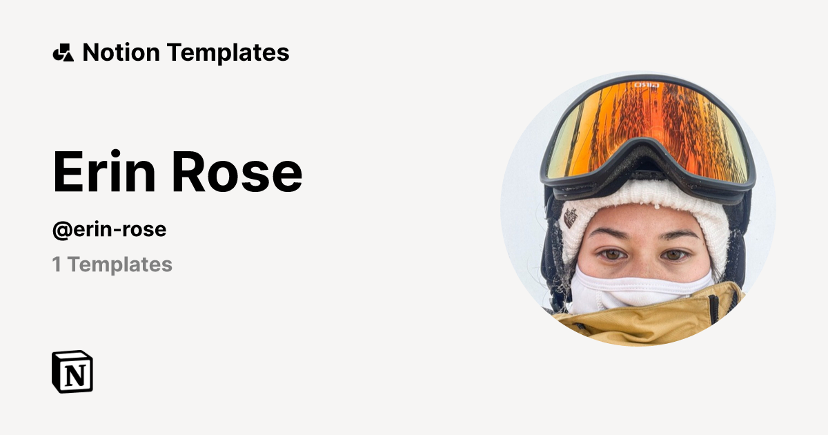 Erin Rose | Template Creator | Notion Marketplace