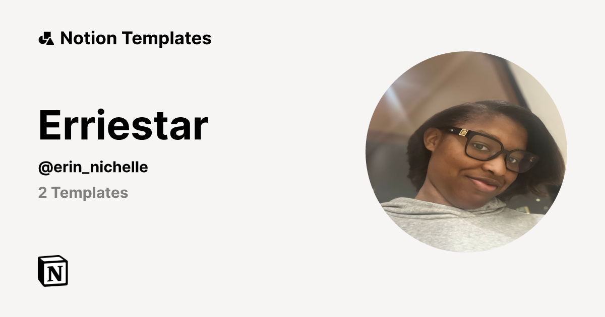 Erriestar | Template Creator | Notion Marketplace