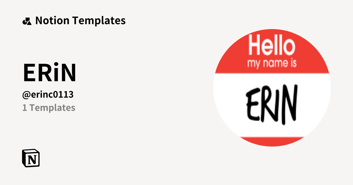 ERiN | Template Creator | Notion Marketplace