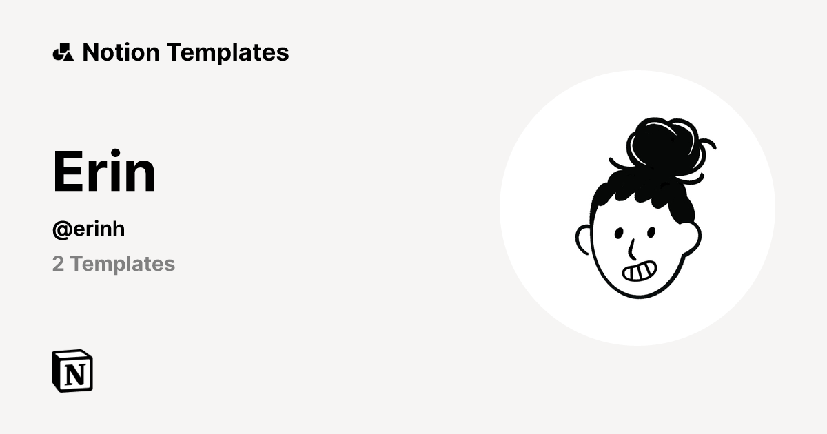 Erin | Template Creator | Notion Marketplace