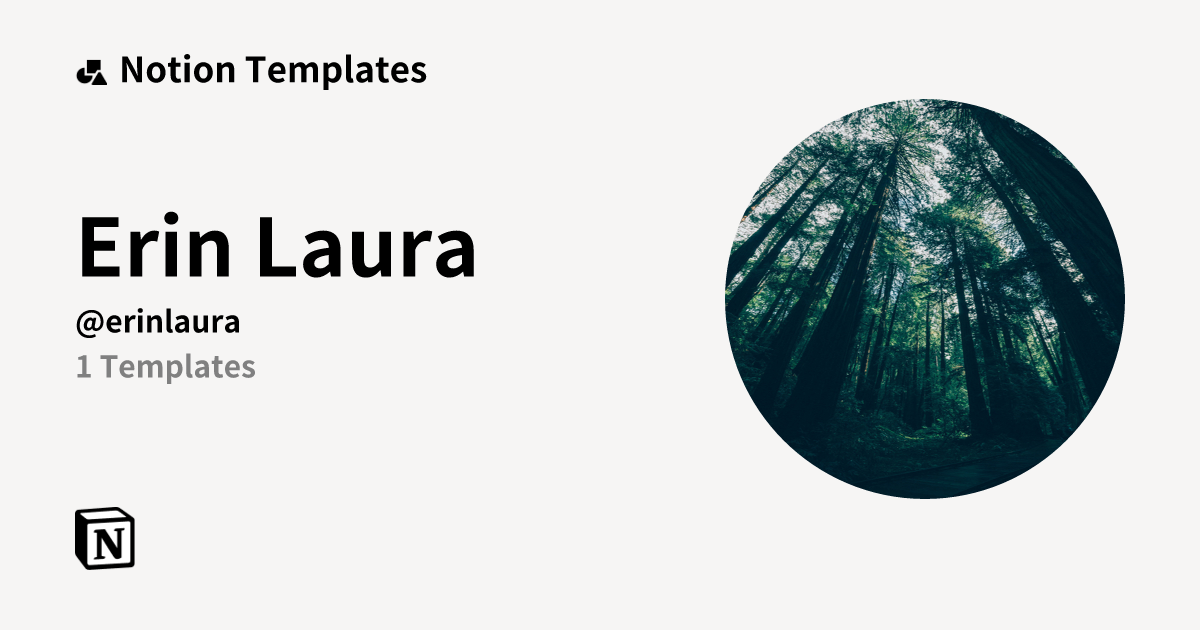 Erin Laura | Template Creator | Notion Marketplace