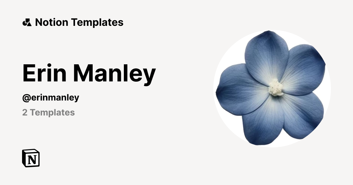 Erin Manley | Template Creator | Notion Marketplace
