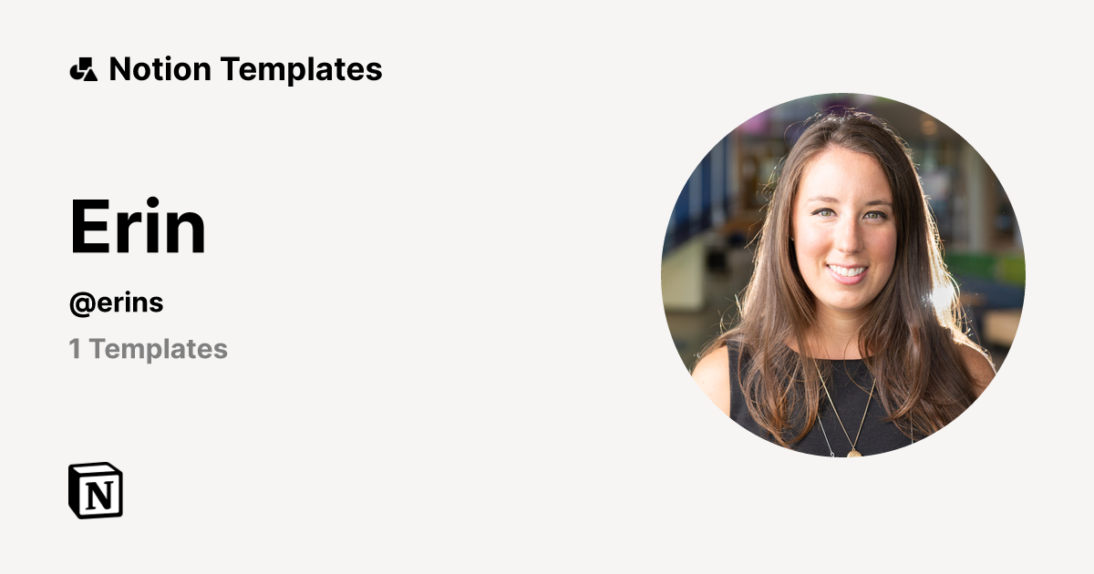 Erin | Template Creator | Notion Marketplace