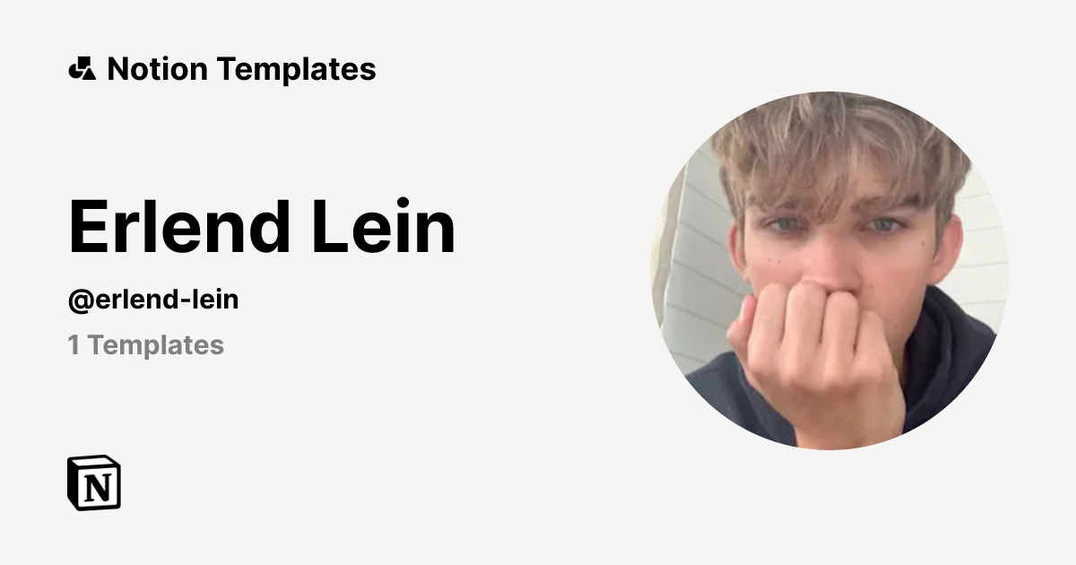 Erlend Lein | Template Creator | Notion Marketplace