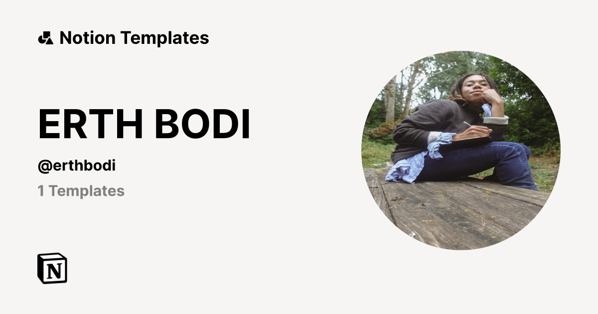 ERTH BODI | Template Creator | Notion Marketplace