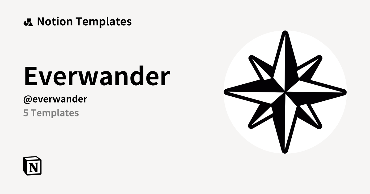 Everwander | Template Creator | Notion Marketplace