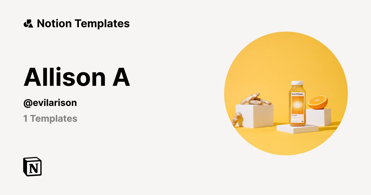 Allison A | Template Creator | Notion Marketplace