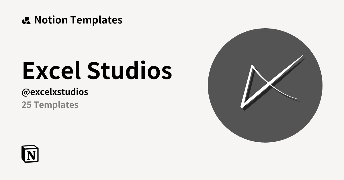 Excel Studios | Template Creator | Notion Marketplace