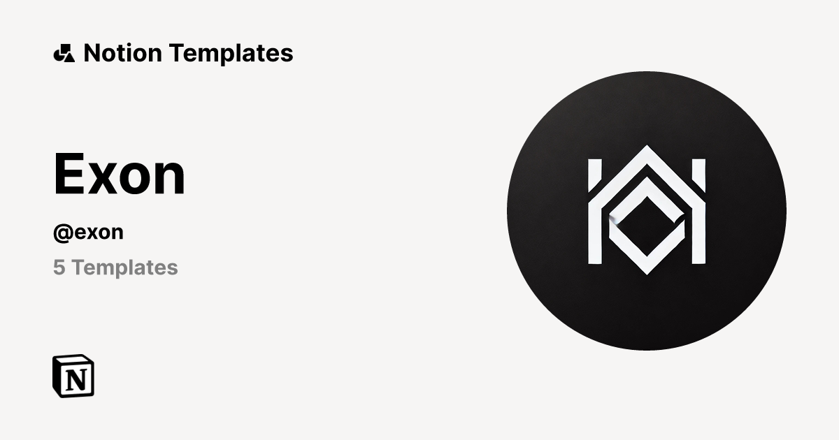Exon | Template Creator | Notion Marketplace