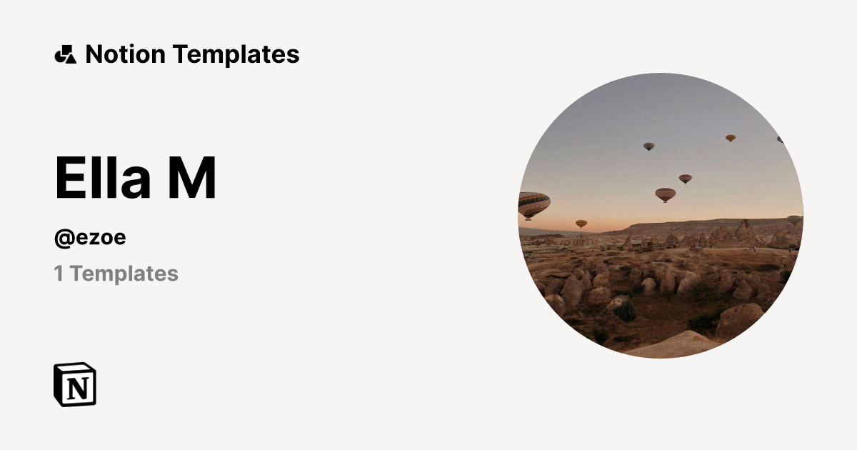 Ella M | Template Creator | Notion Marketplace