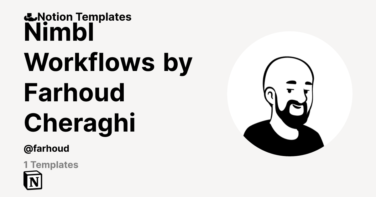 Ñimbl Workflows by Farhoud Cheraghi | Template Creator | Notion Marketplace