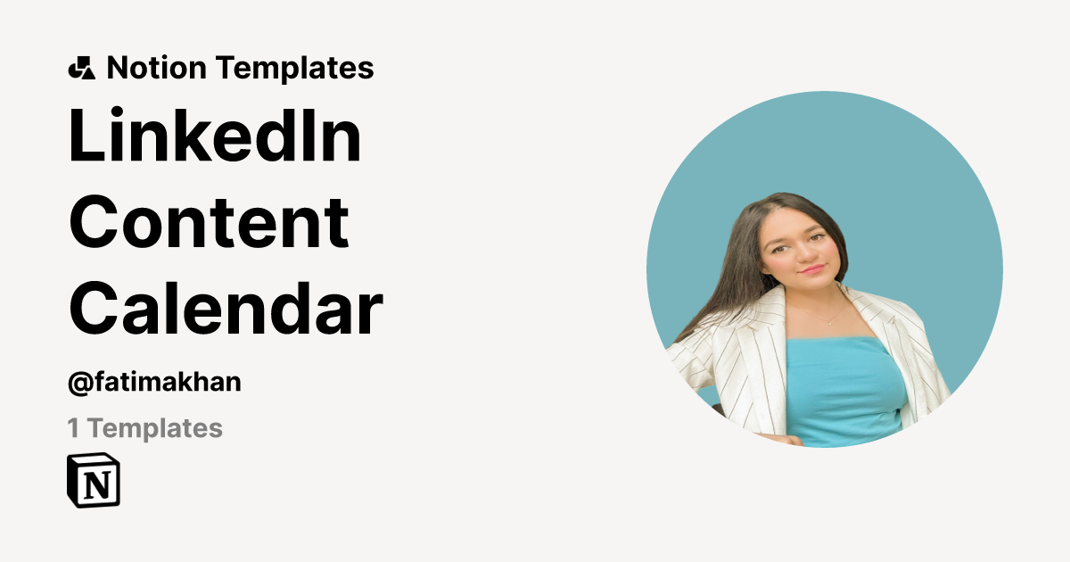 LinkedIn Content Calendar | Template Creator | Notion Marketplace