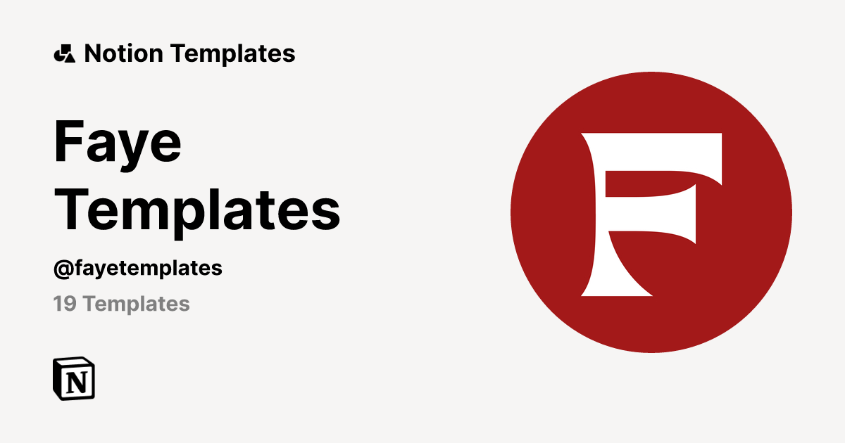 Faye Templates | Template Creator | Notion Marketplace
