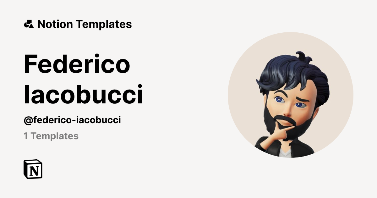 Federico Iacobucci | Template Creator | Notion Marketplace