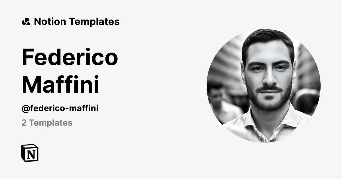 Federico Maffini | Template Creator | Notion Marketplace