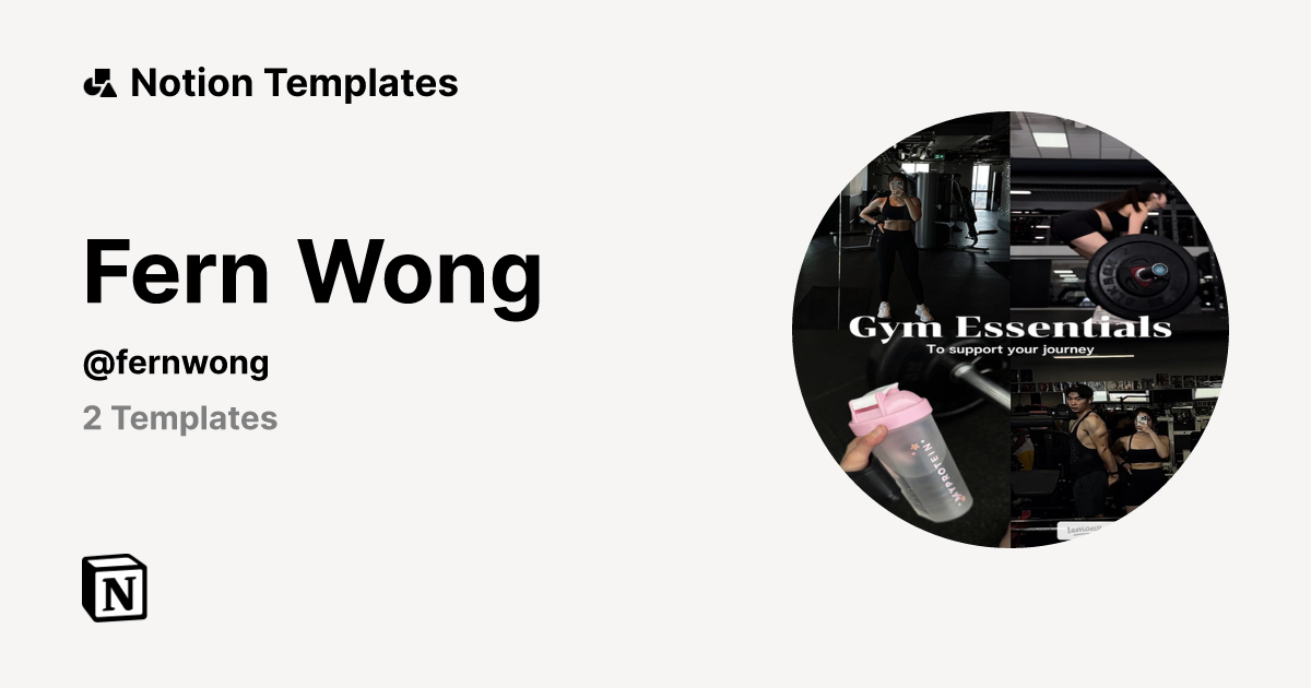 Fern Wong | Template Creator | Notion Marketplace