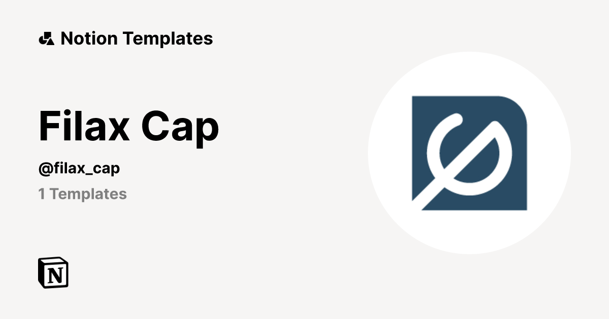Filax Cap | Template Creator | Notion Marketplace