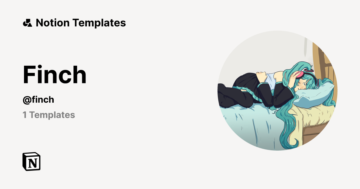 Finch | Template Creator | Notion Marketplace