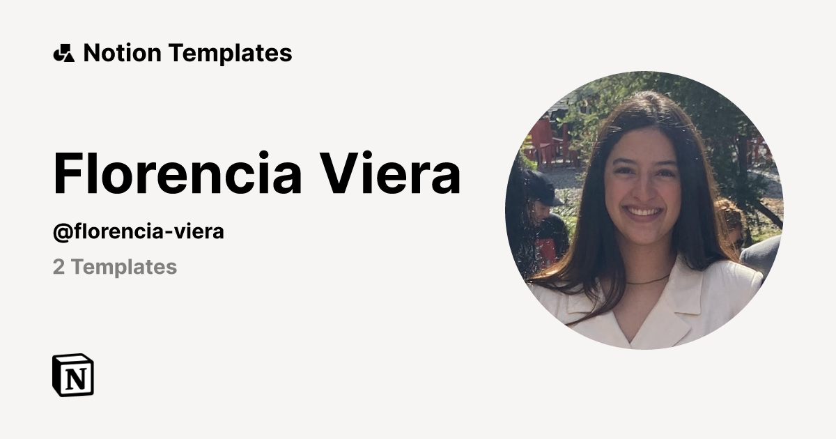 Florencia Viera | Template Creator | Notion Marketplace