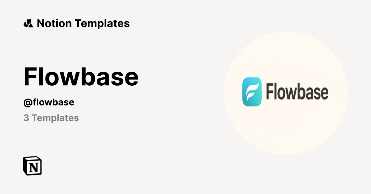 Flowbase | Template Creator | Notion Marketplace