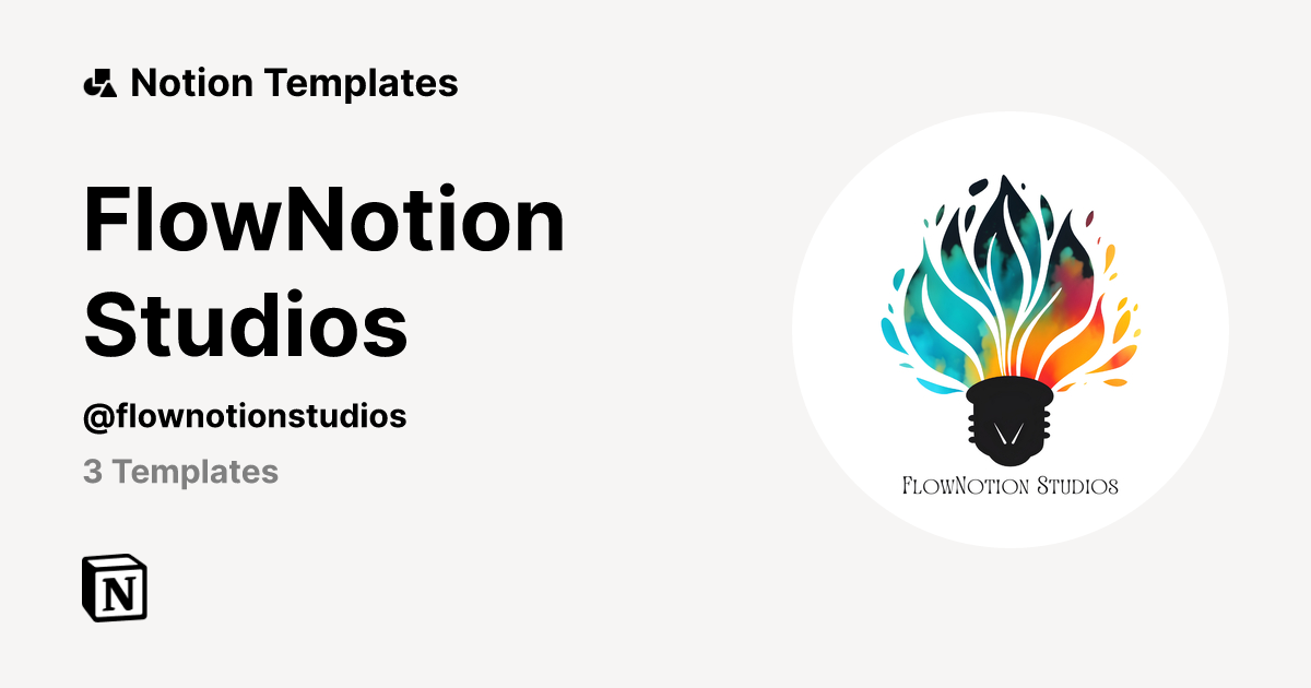 FlowNotion Studios | Template Creator | Notion Marketplace