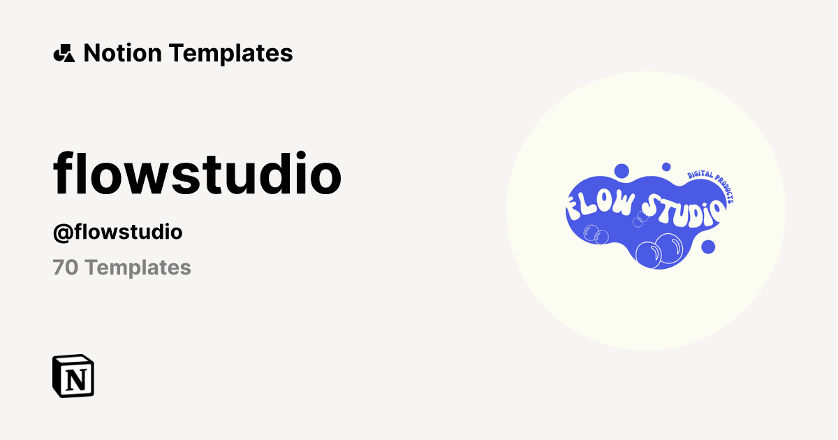 flowstudio | Template Creator | Notion Marketplace