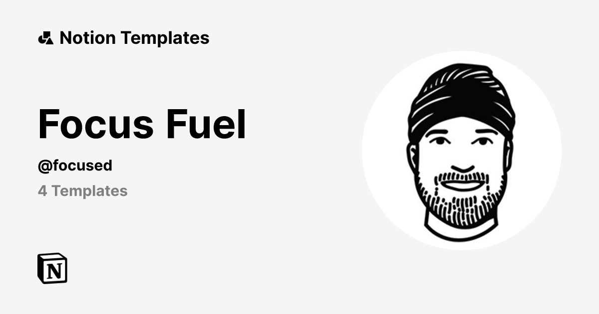 Focus Fuel | Template Creator | Notion Marketplace