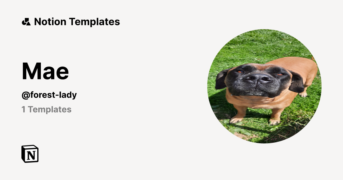 Mae | Template Creator | Notion Marketplace