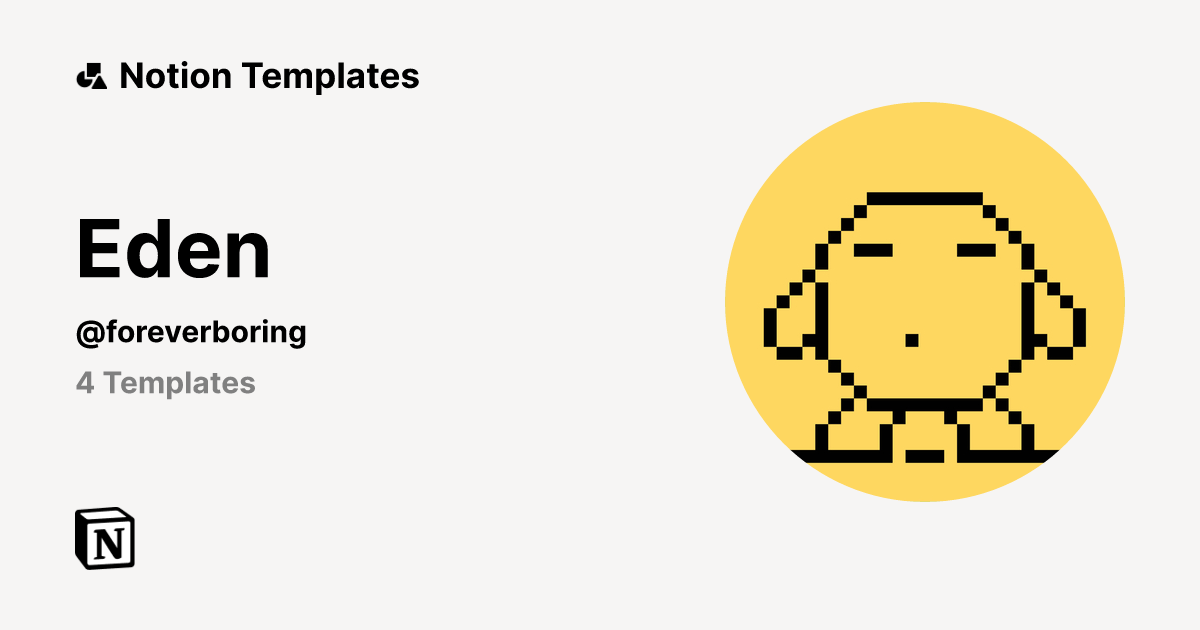 Eden | Template Creator | Notion Marketplace