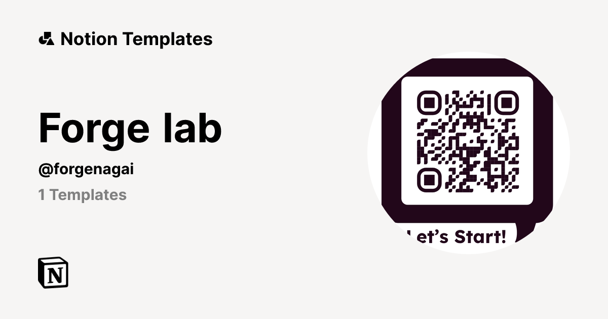Forge lab | Template Creator | Notion Marketplace
