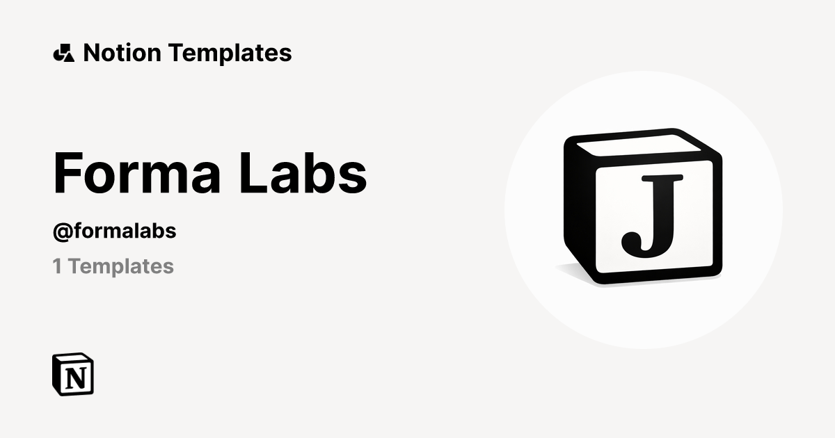 Forma Labs | Template Creator | Notion Marketplace