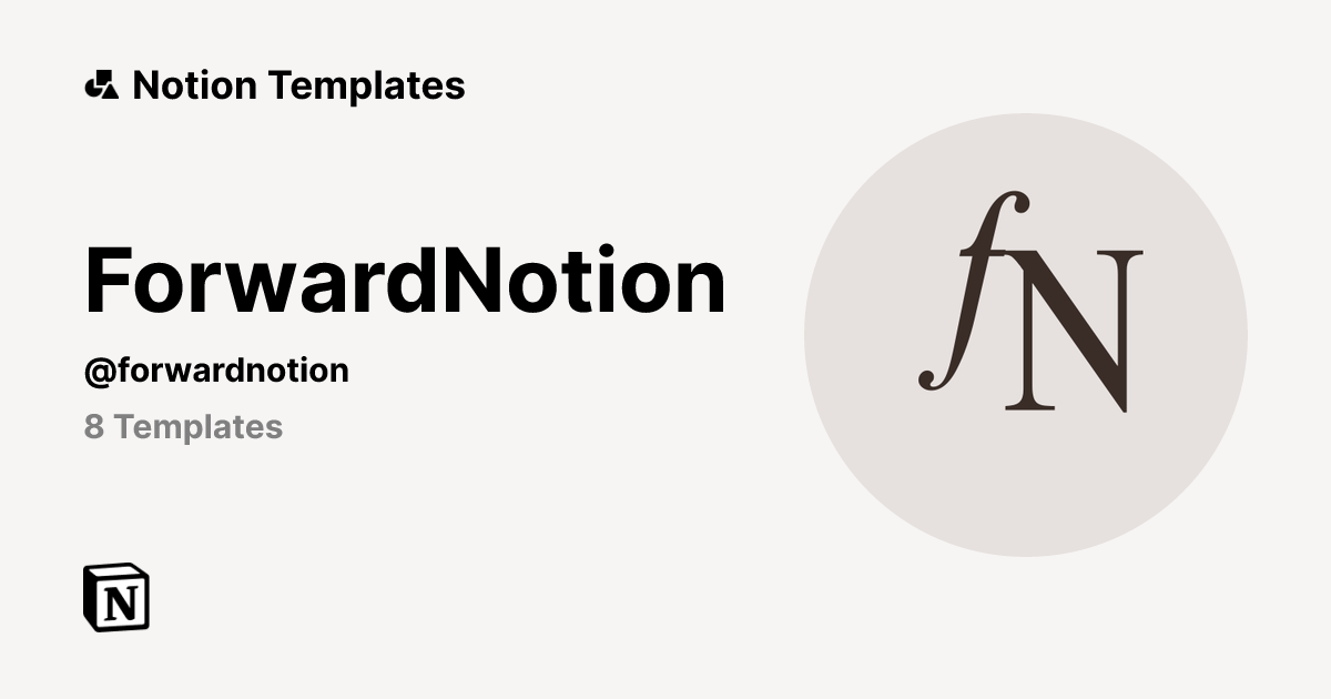 ForwardNotion | Template Creator | Notion Marketplace