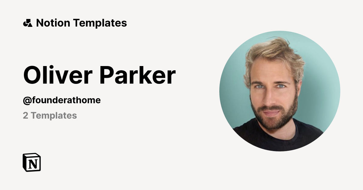 Oliver Parker | Template Creator | Notion Marketplace