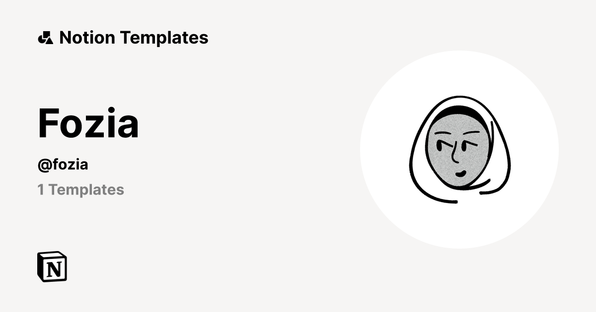 Fozia | Template Creator | Notion Marketplace