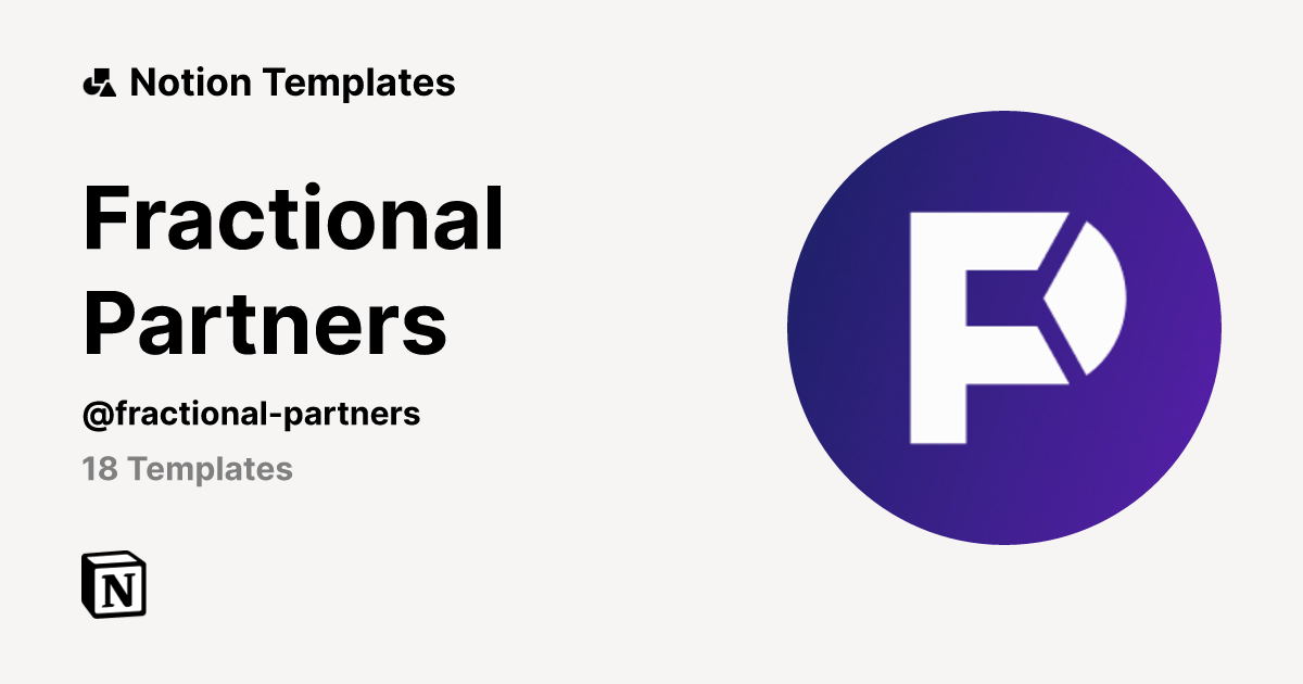 Fractional Partners | Template Creator | Notion Marketplace