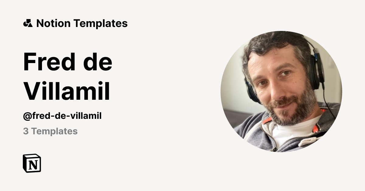 Fred de Villamil | Template Creator | Notion Marketplace