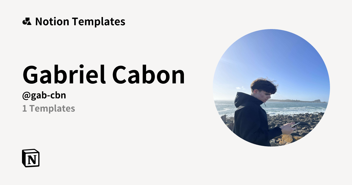 Gabriel Cabon | Template Creator | Notion Marketplace