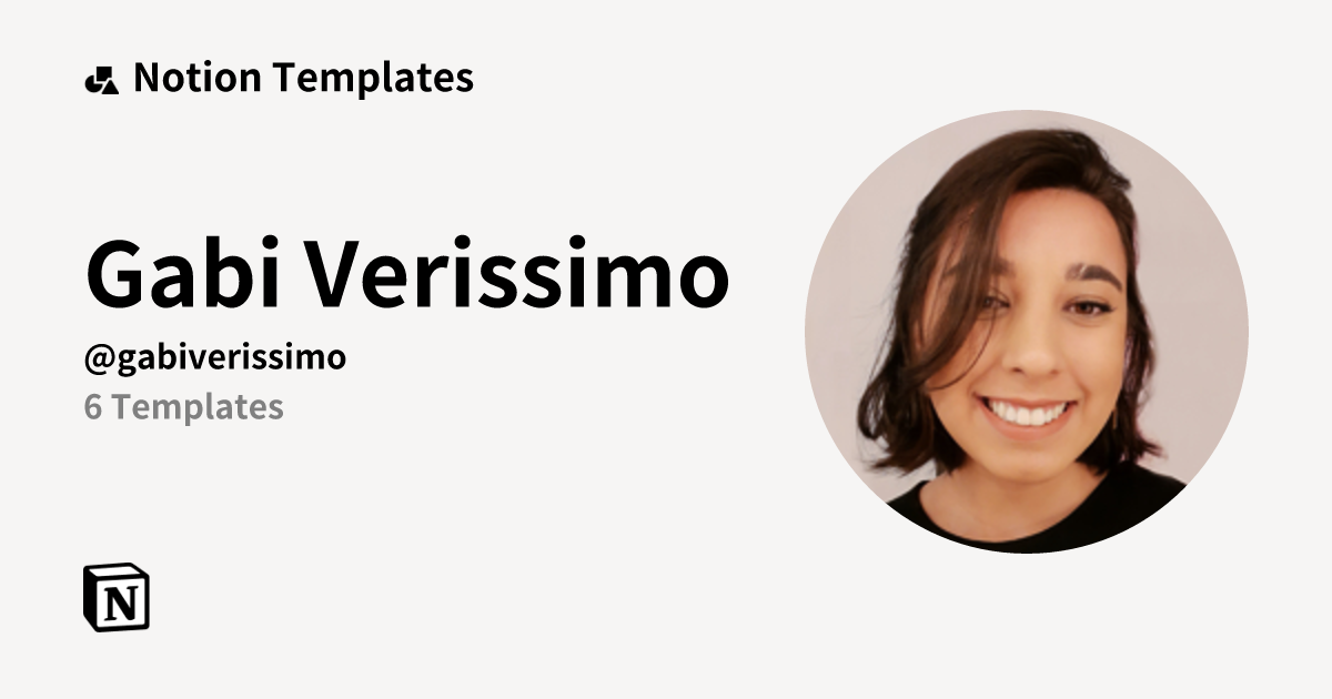 Gabi Verissimo | Template Creator | Notion Marketplace