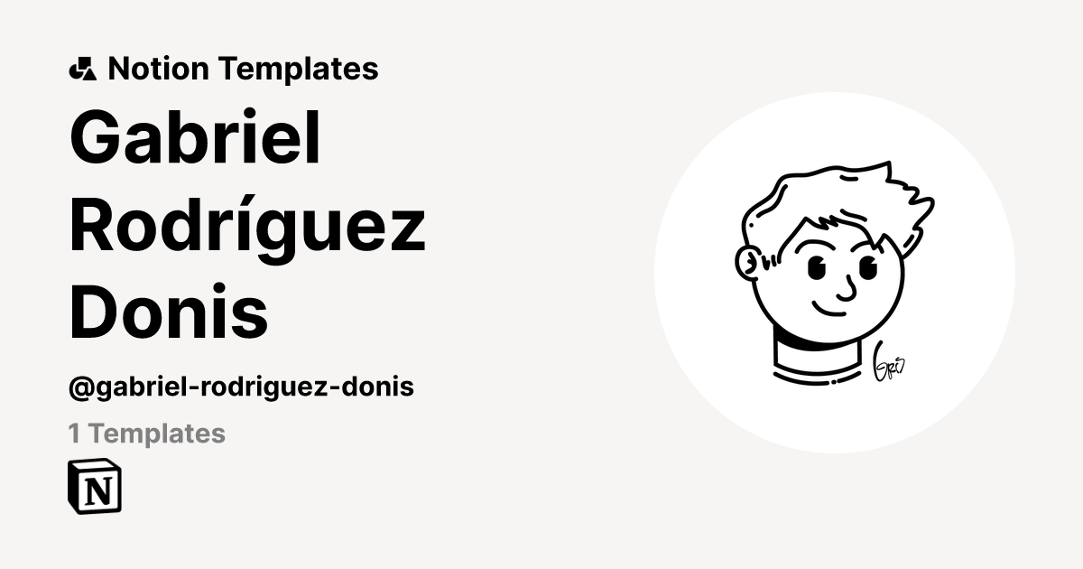 Gabriel Rodríguez Donis | Template Creator | Notion Marketplace