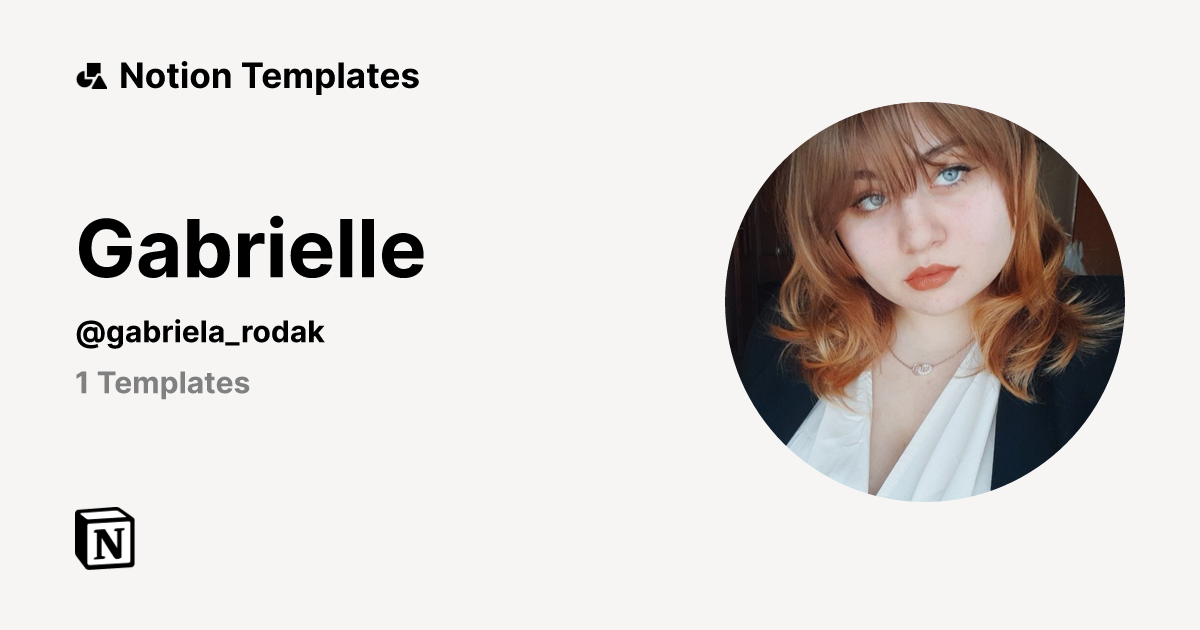 Gabrielle | Template Creator | Notion Marketplace