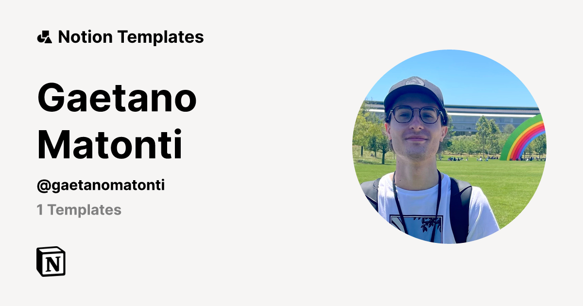 Gaetano Matonti | Template Creator | Notion Marketplace