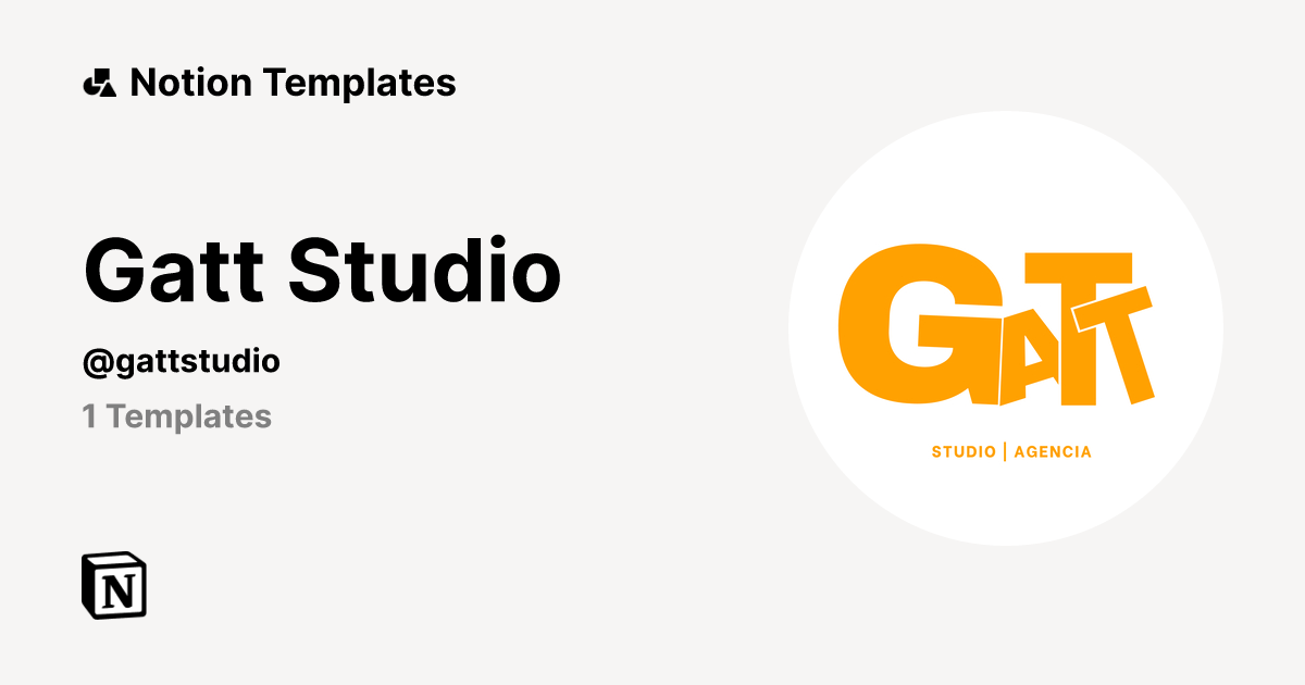 Gatt Studio | Template Creator | Notion Marketplace