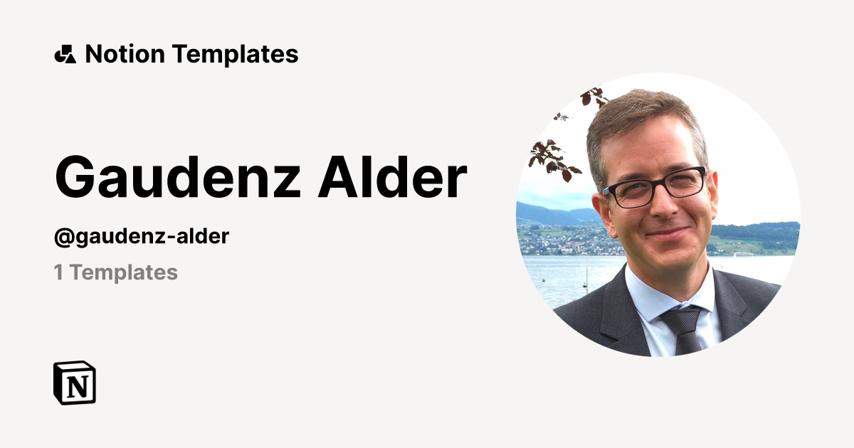 Gaudenz Alder | Template Creator | Notion Marketplace