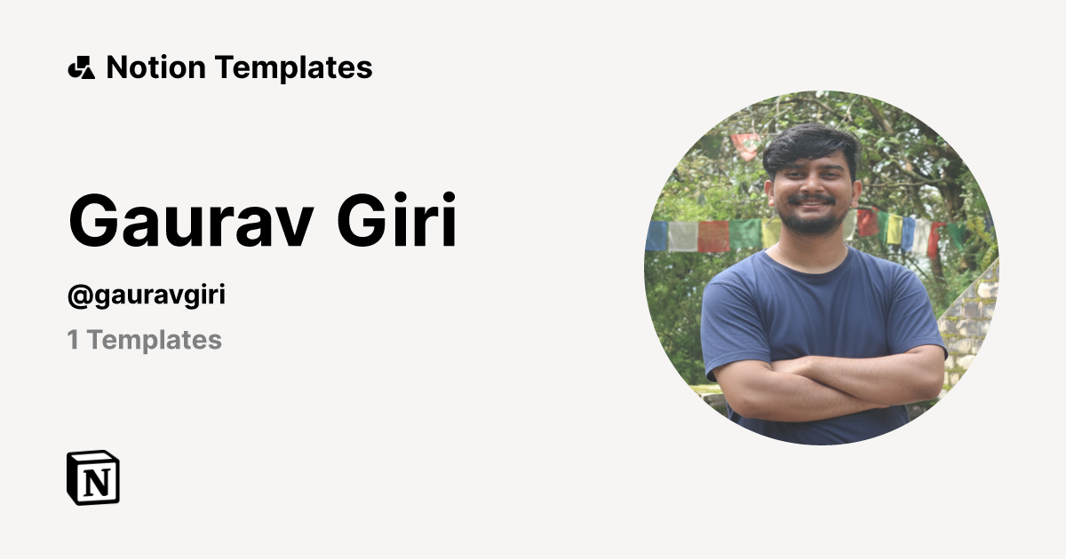 Gaurav Giri | Template Creator | Notion Marketplace