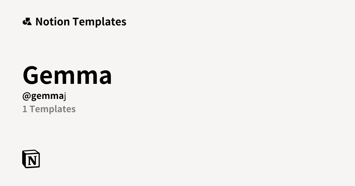 Gemma | Template Creator | Notion Marketplace