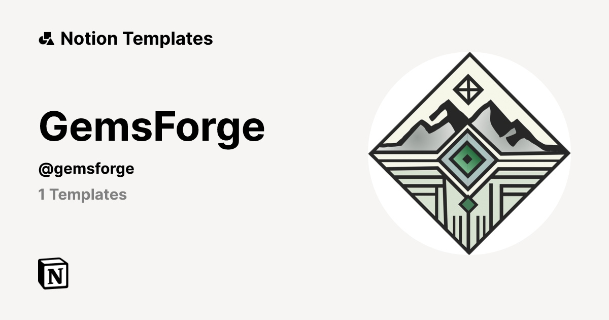 GemsForge | Template Creator | Notion Marketplace