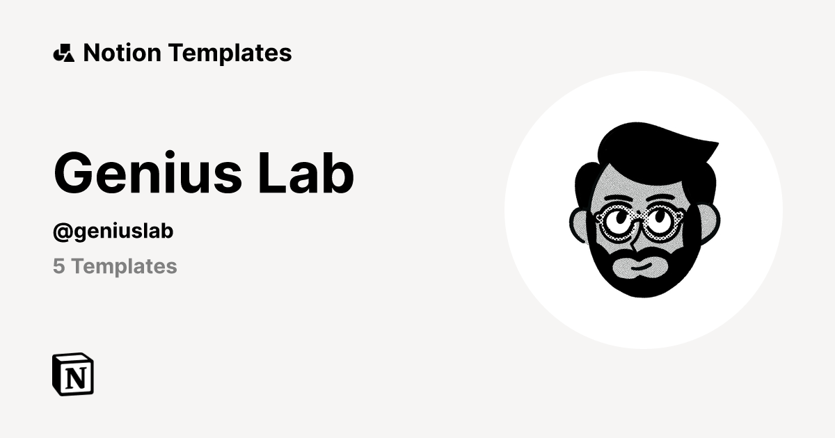 Genius Lab | Template Creator | Notion Marketplace