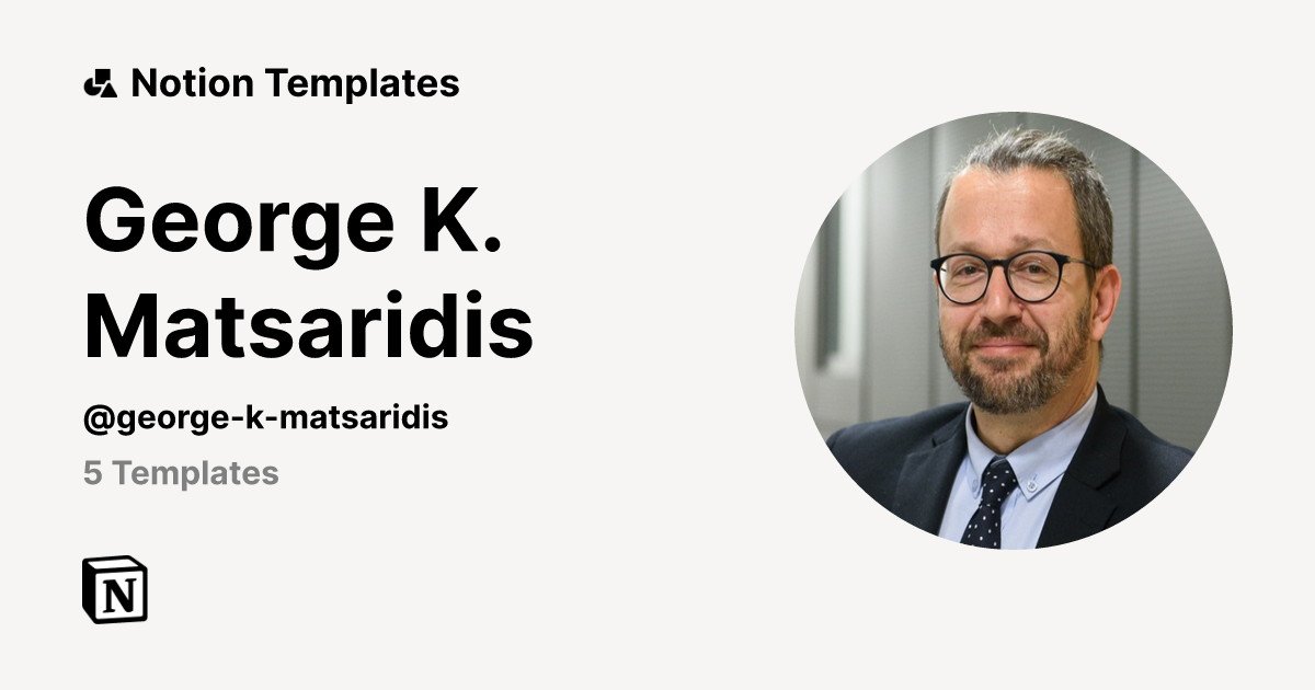 George K. Matsaridis | Template Creator | Notion Marketplace